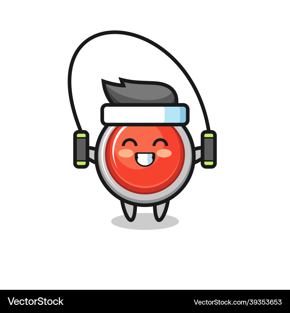 Emergency panic button character cartoon Vector Image