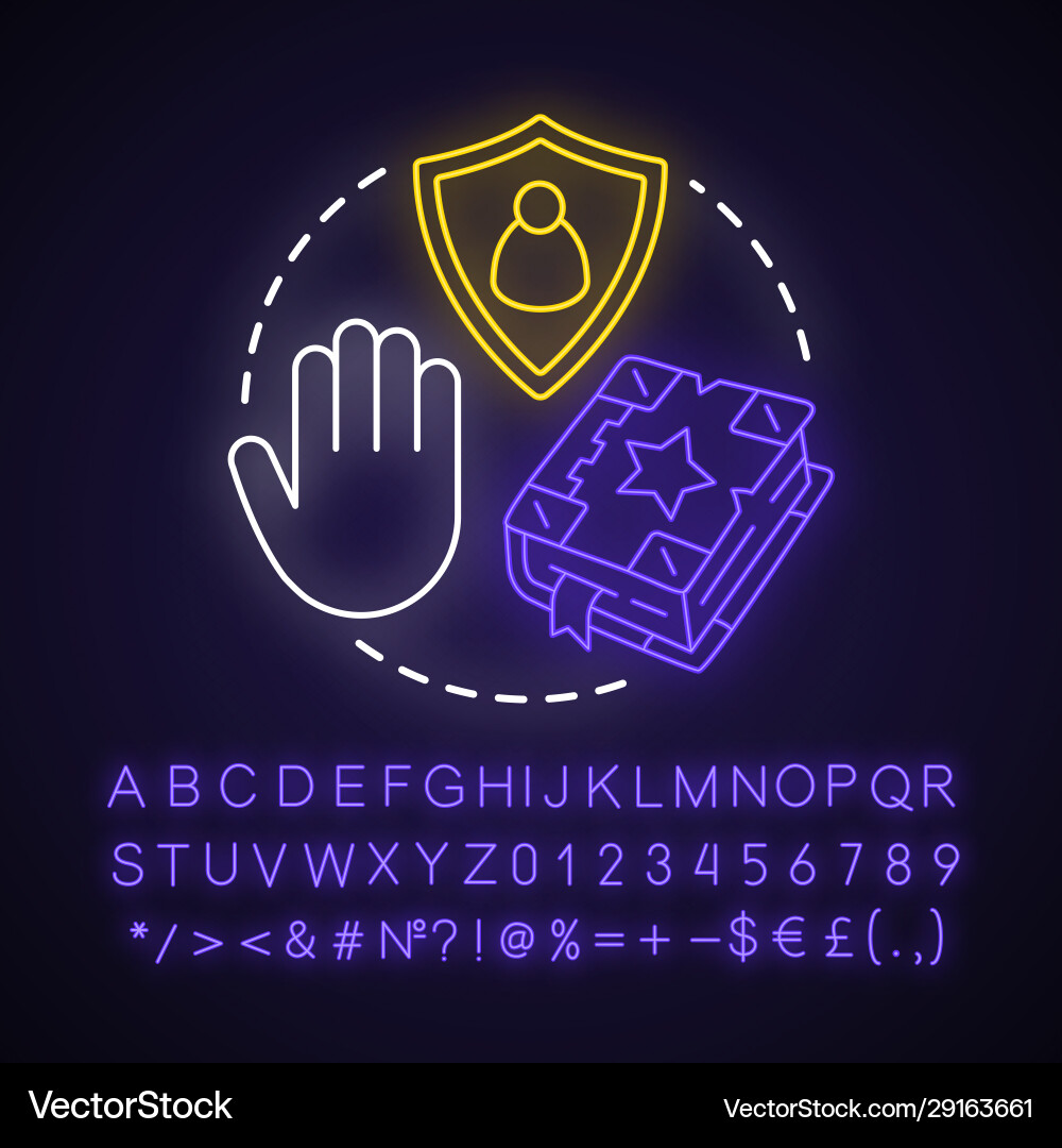 Protection spell neon light concept icon Vector Image