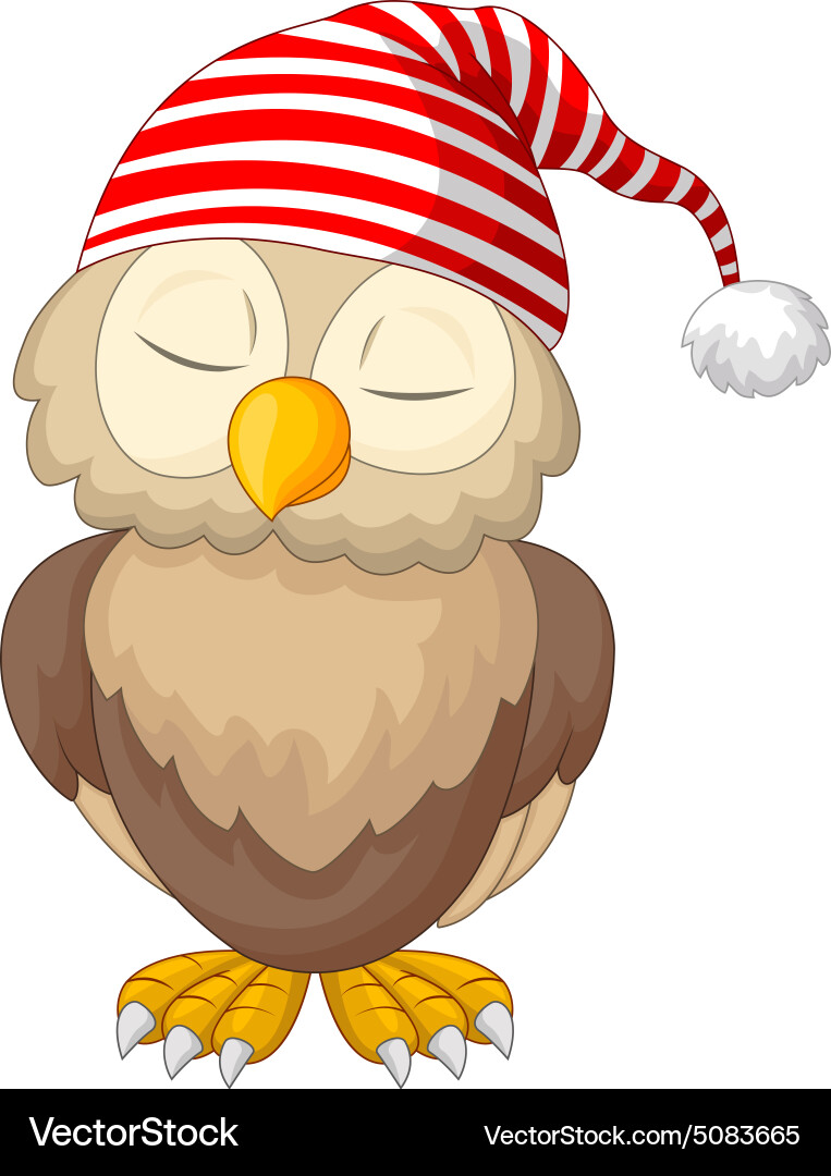 Cartoon owl sleeping Royalty Free Vector Image