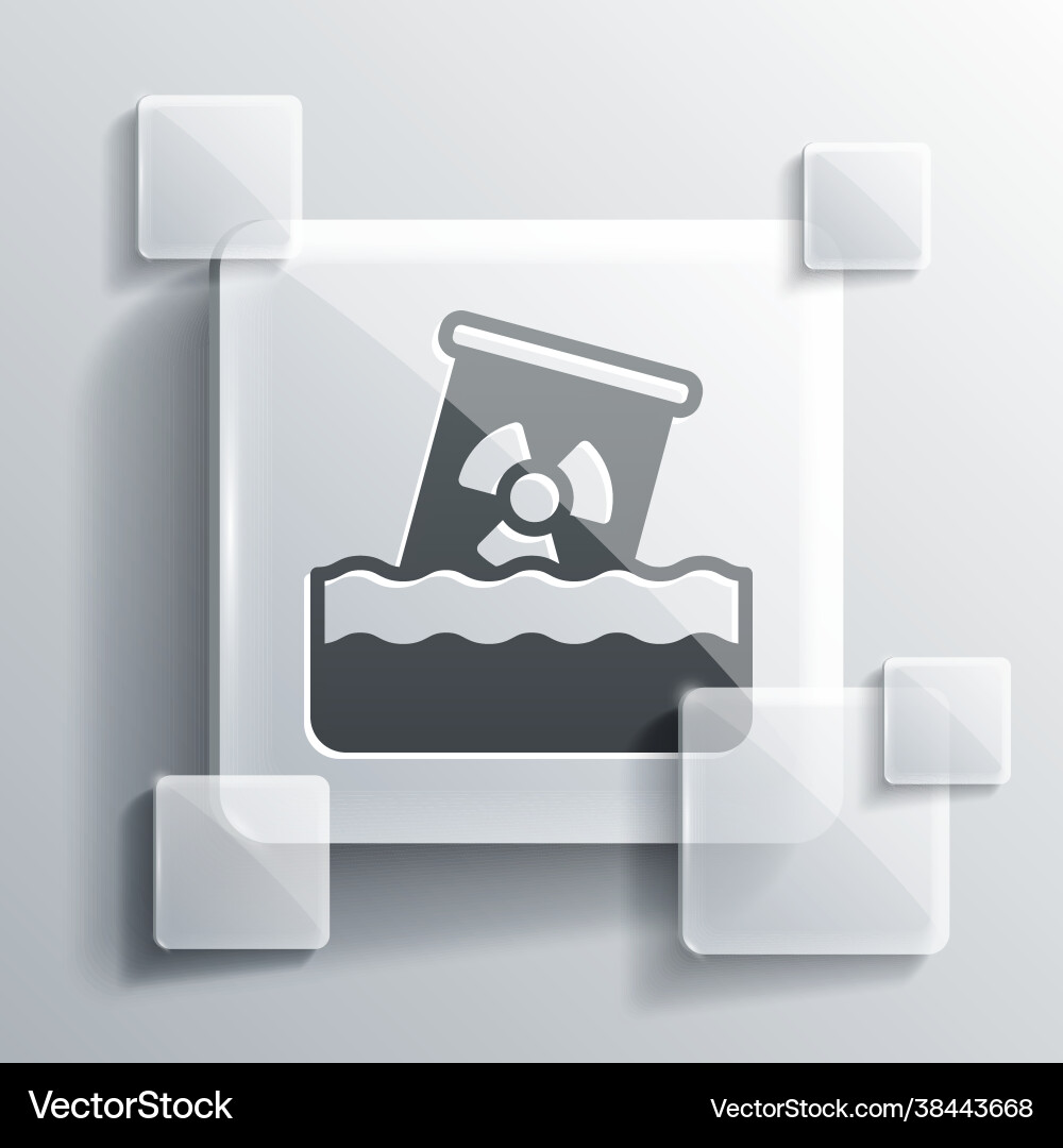 Grey radioactive waste in barrel icon isolated Vector Image