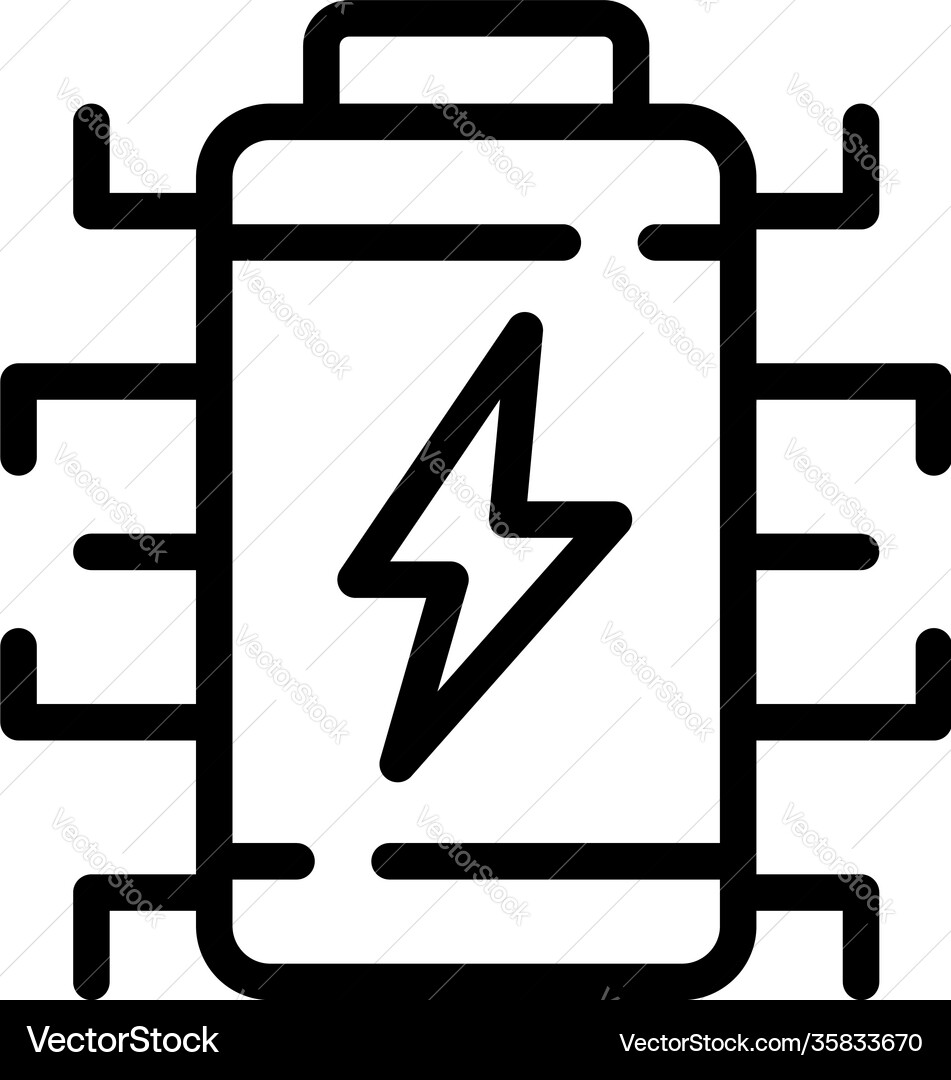 Battery consumption icon outline style Royalty Free Vector