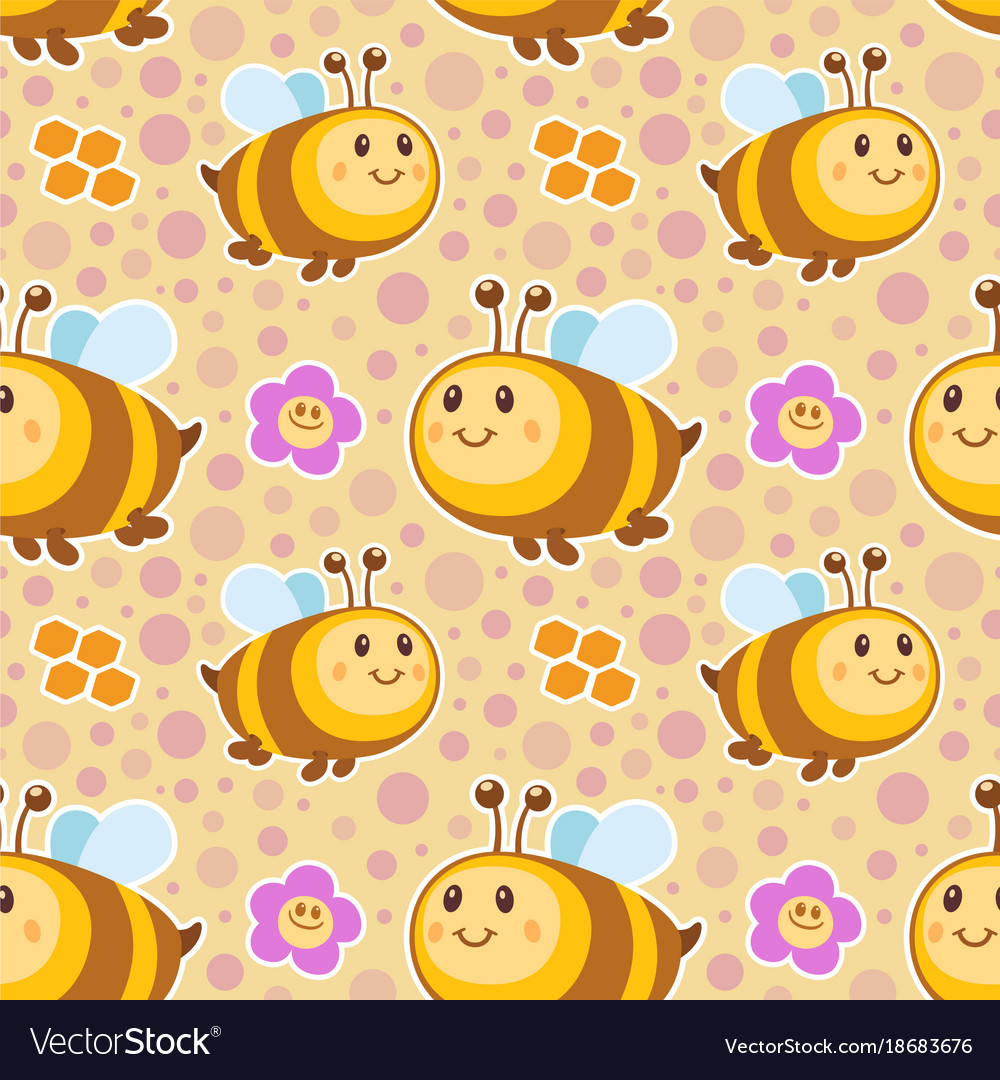 Bees pattern Royalty Free Vector Image - VectorStock