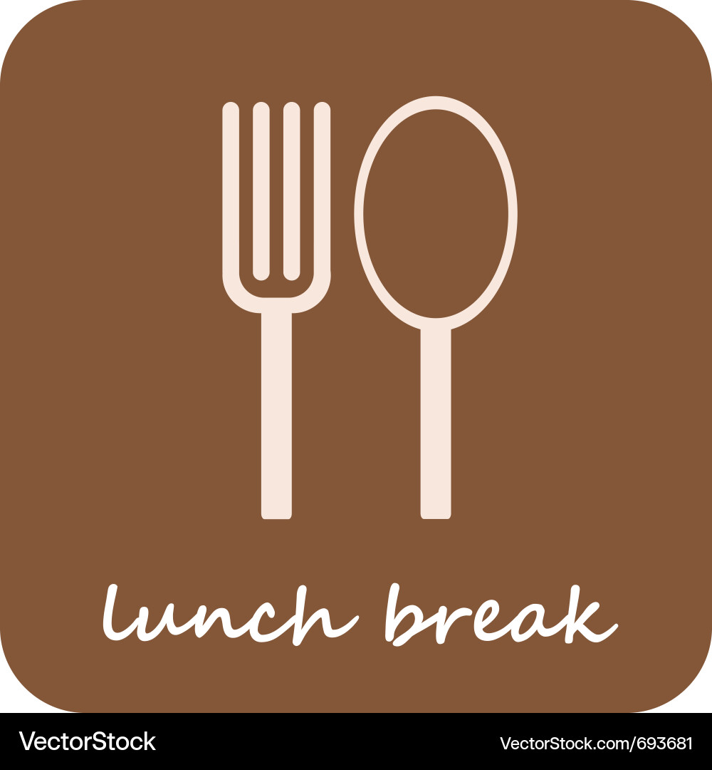 Lunch break - isolated icon on light-brown backgro