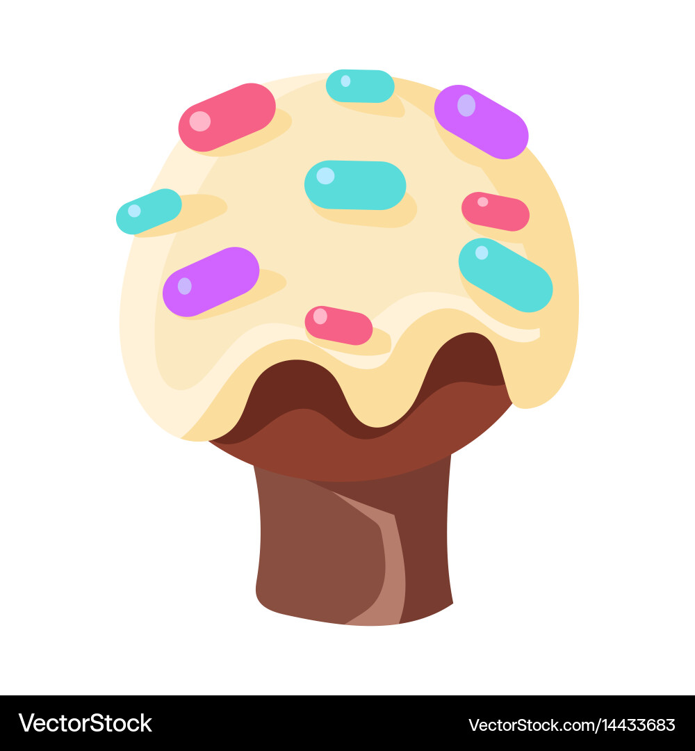 Chocolate cake tree overed with white icing Vector Image