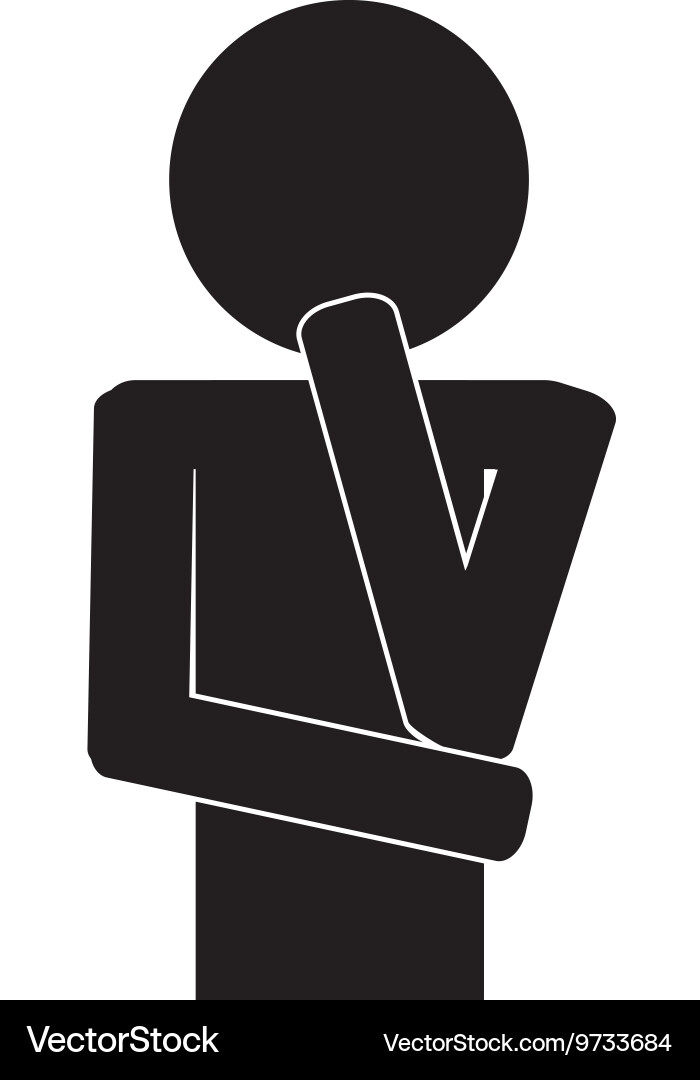 Icon of man think thinking Royalty Free Vector Image