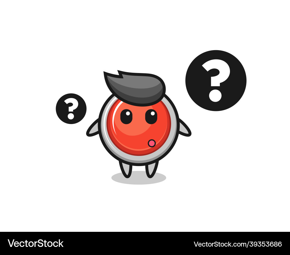 Cartoon of emergency panic button Royalty Free Vector Image