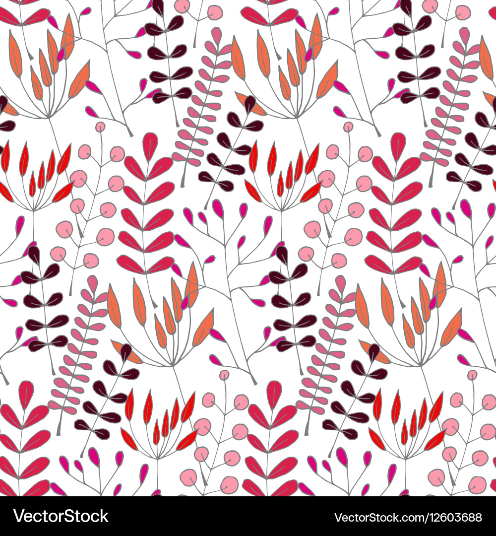 Seamless background with hand-drawn herbs Vector Image