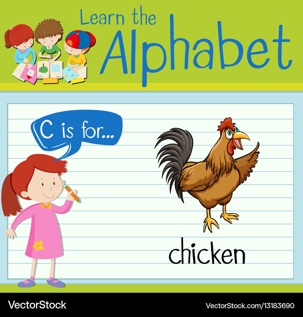 Flashcard letter C is for chicken Royalty Free Vector Image - VectorStock