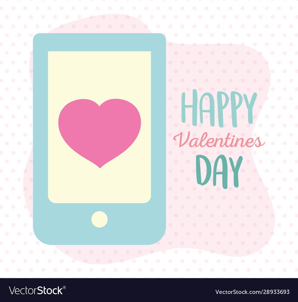 Happy valentines day smartphone application heart Vector Image
