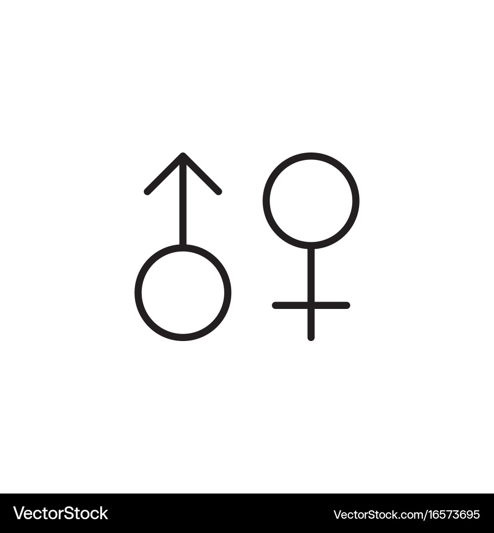 Female male gender icon on white background Vector Image