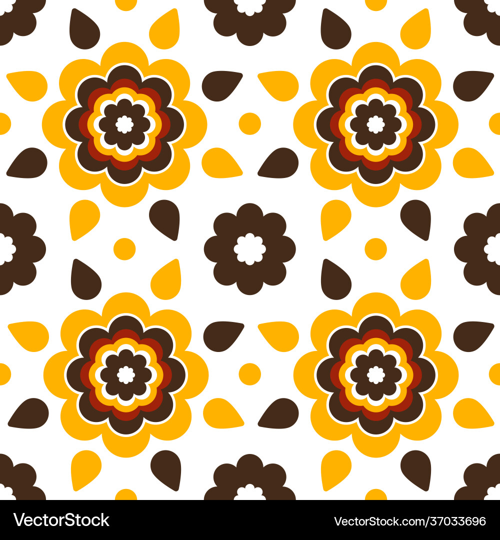 Czechoslovak retro floral seamless pattern Vector Image