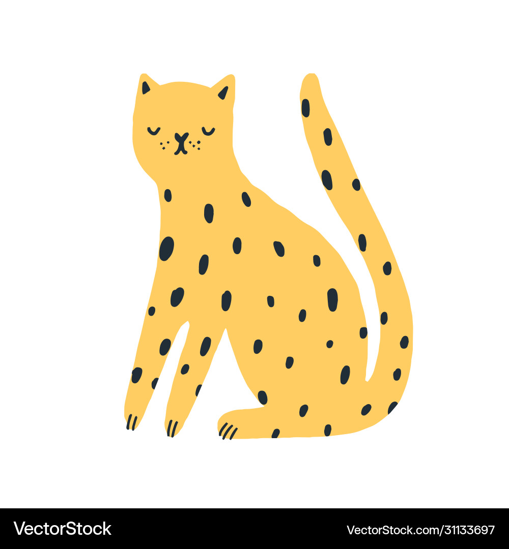 Cartoon amusing spotted wild animal flat Vector Image