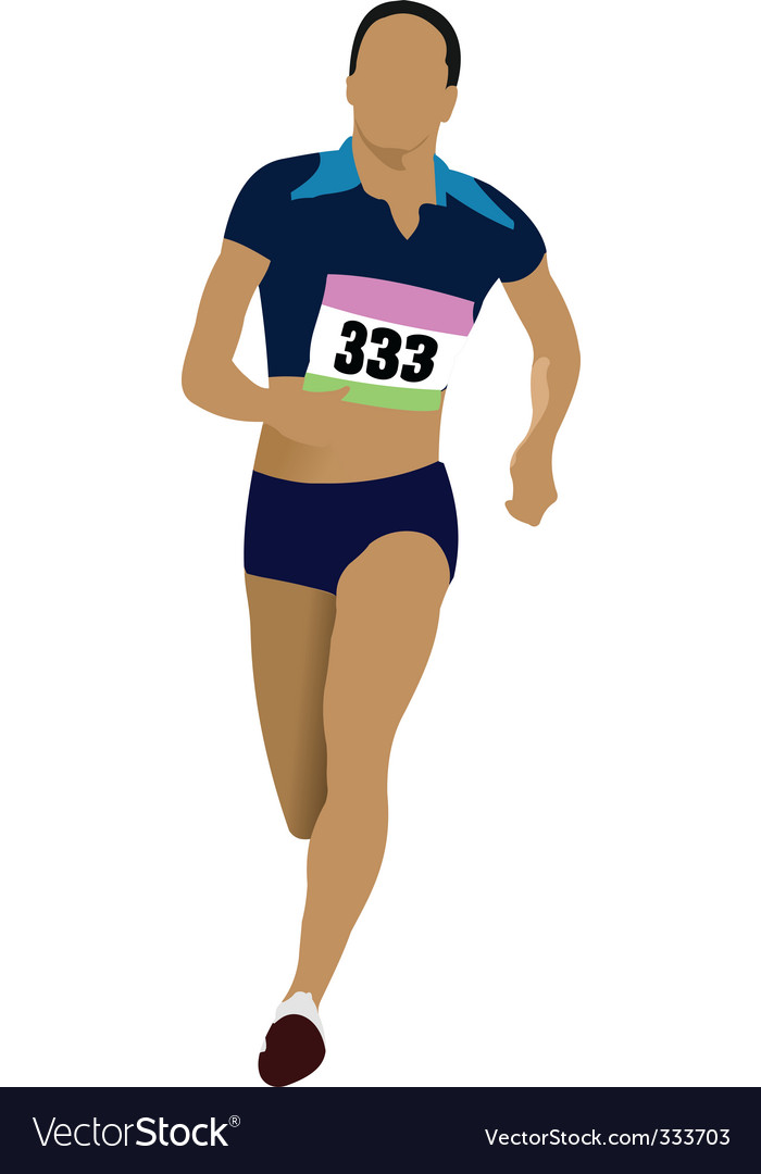 Athlete running Royalty Free Vector Image - VectorStock