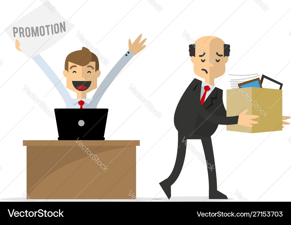 A businessman get promotion Royalty Free Vector Image