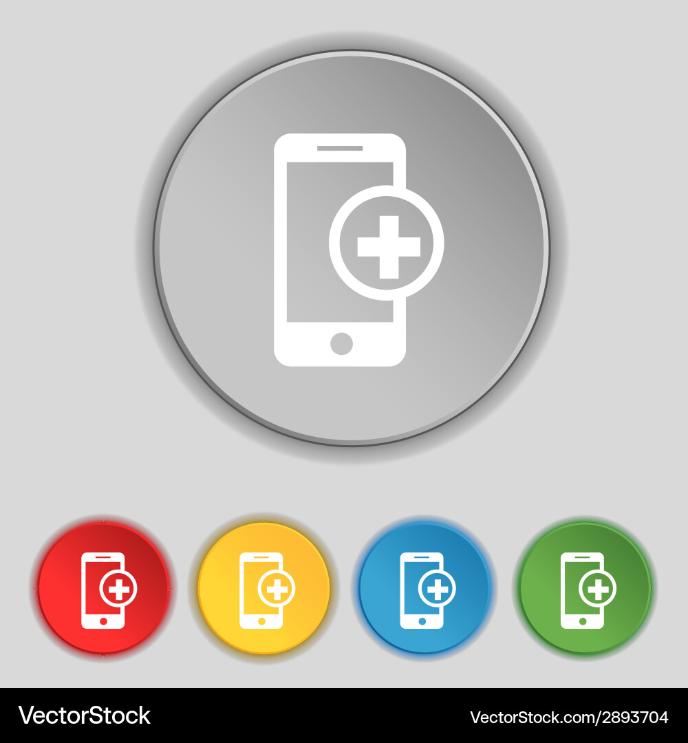 Mobile devices sign icon with symbol plus map Vector Image
