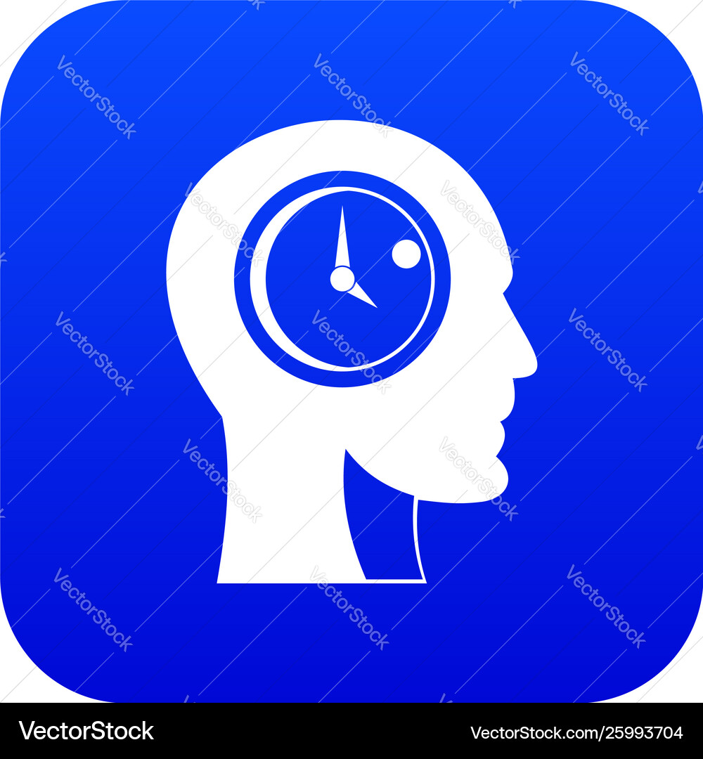 Time management icon digital blue Royalty Free Vector Image