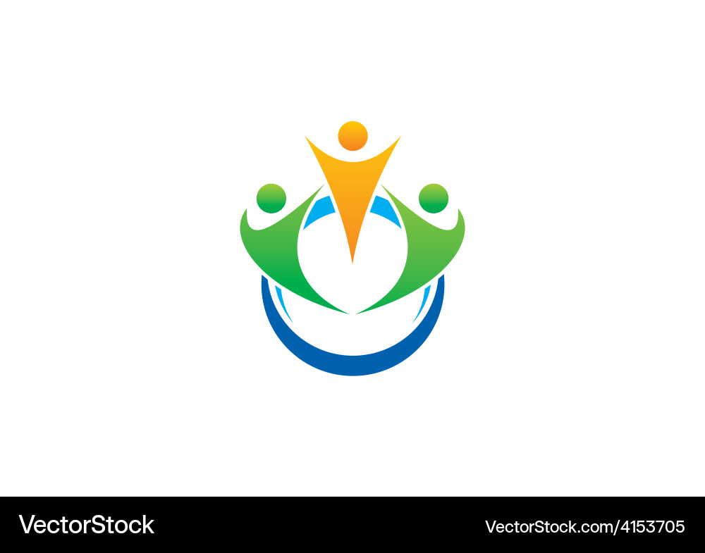 Three people group abstract logo Royalty Free Vector Image