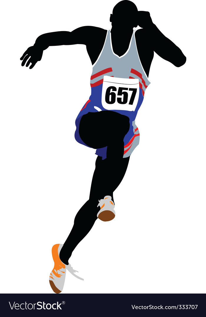 Athlete running Royalty Free Vector Image - VectorStock