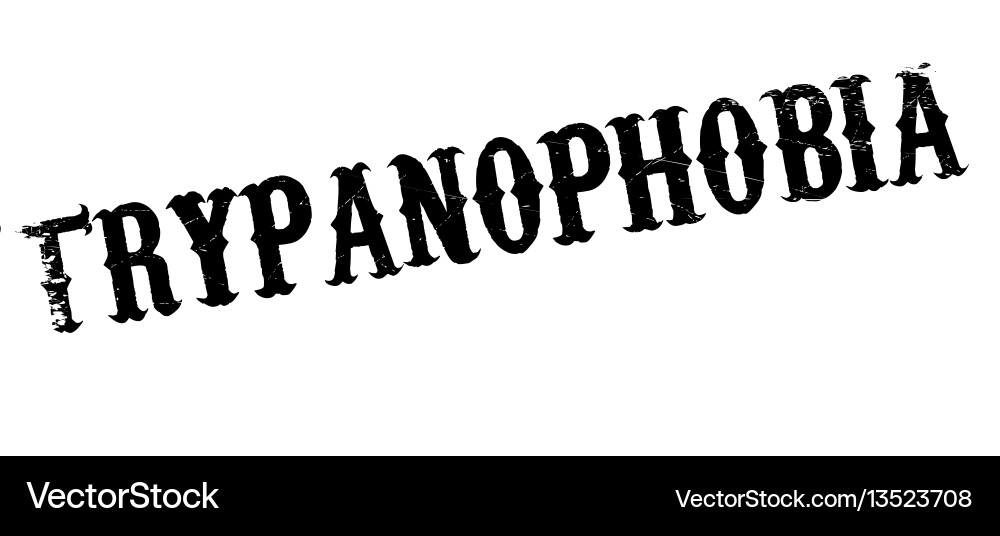 Trypanophobia fear needles rubber stamp Royalty Free Vector