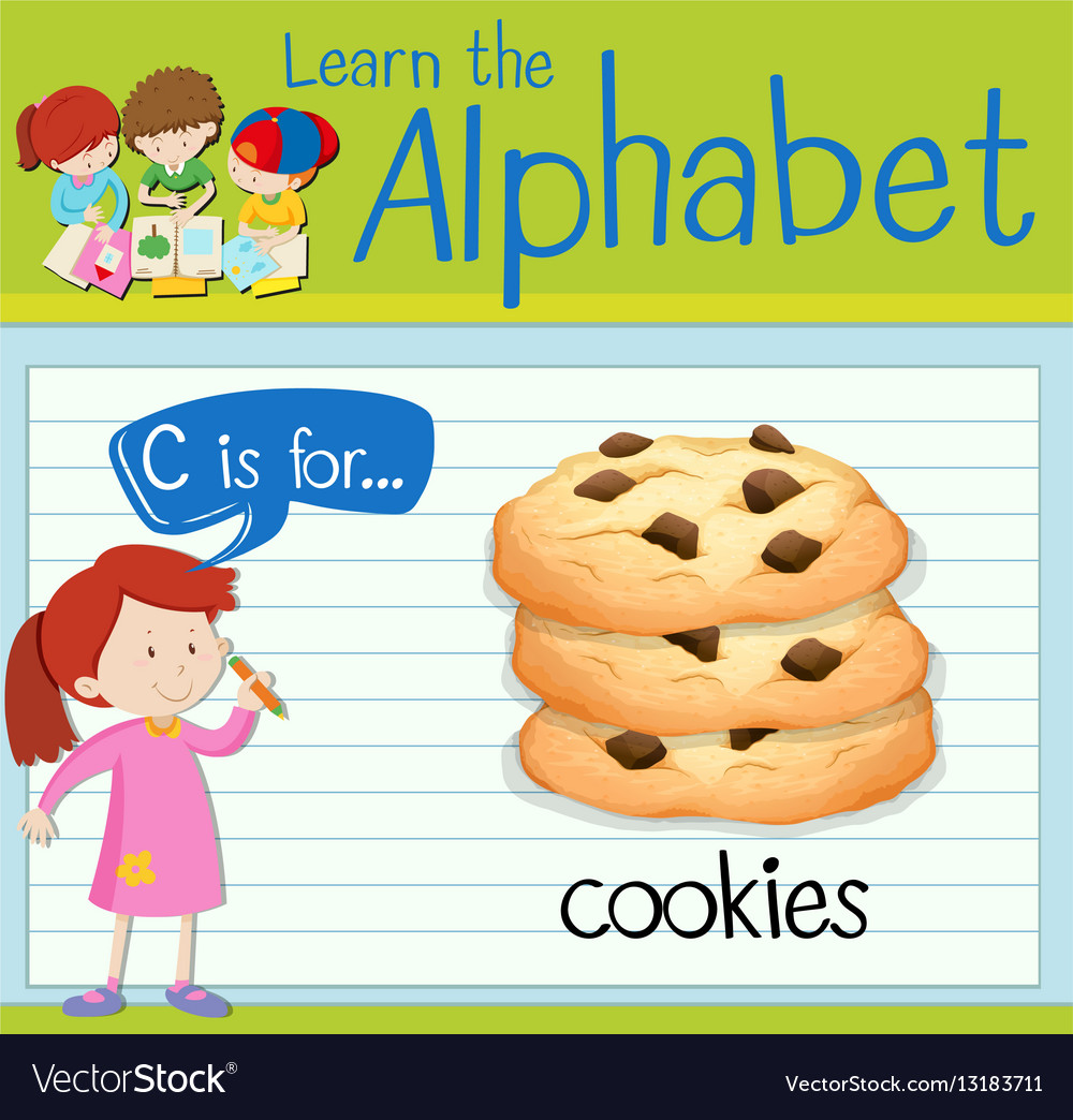 Flashcard letter C is for cookies Royalty Free Vector Image - VectorStock
