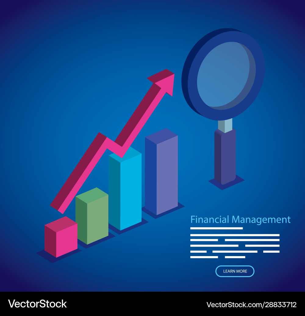 Financial management with graphic bars statistic Vector Image