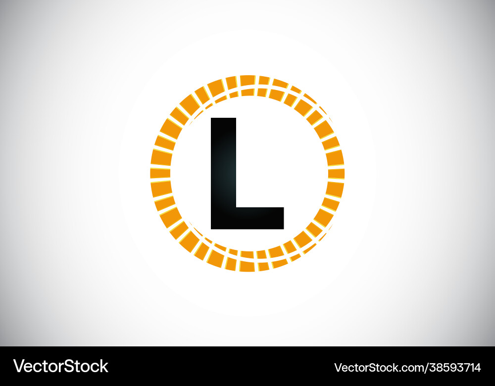 Initial l monogram letter alphabet in an abstract Vector Image
