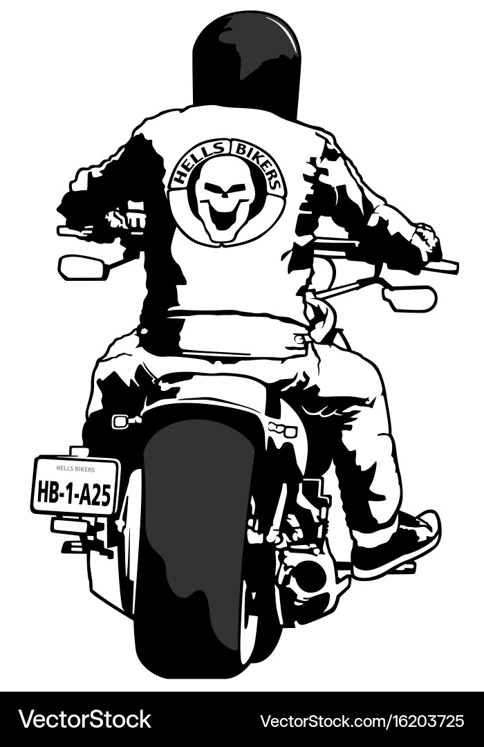 Harley davidson and rider Royalty Free Vector Image