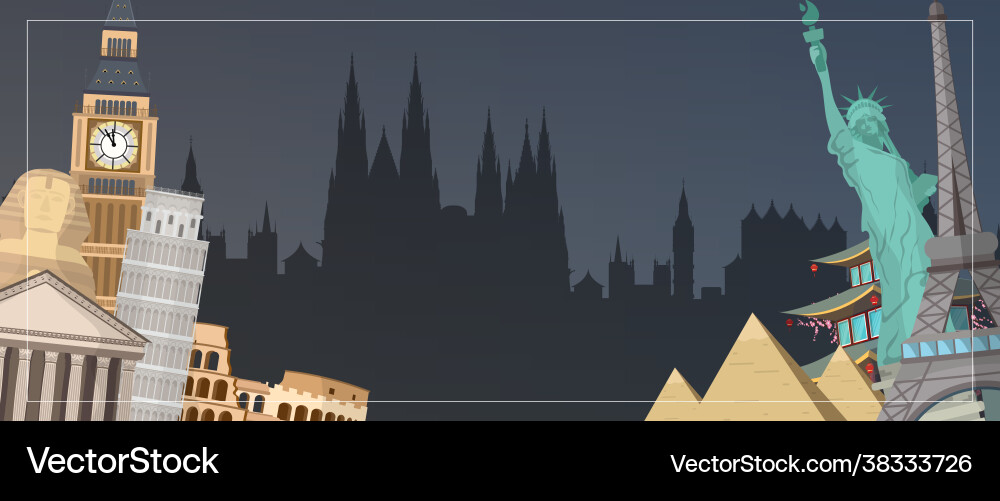 Banner with space for text landmarks world Vector Image