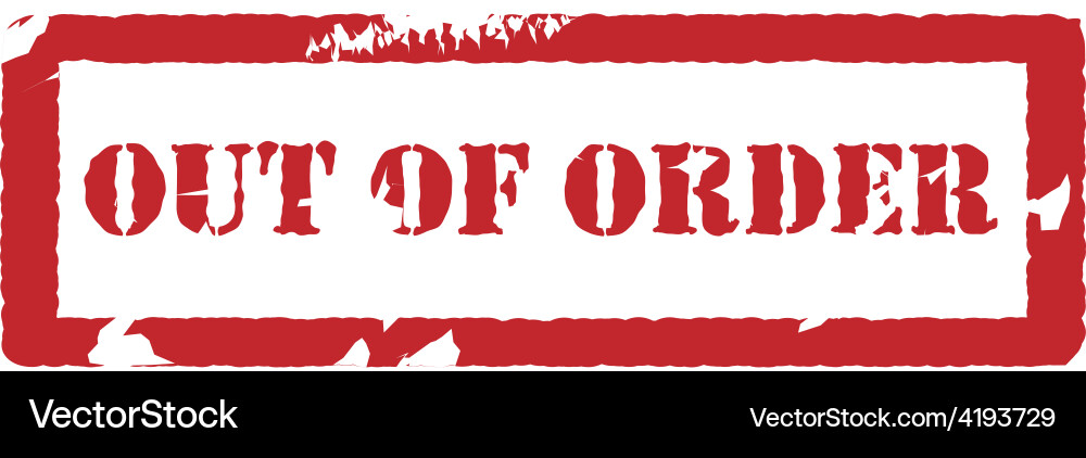 Rubber stamp with text out of order Royalty Free Vector