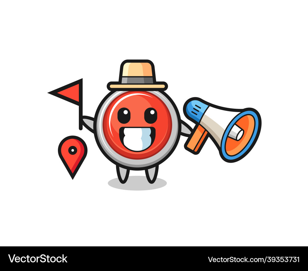 Character cartoon of emergency panic button Vector Image
