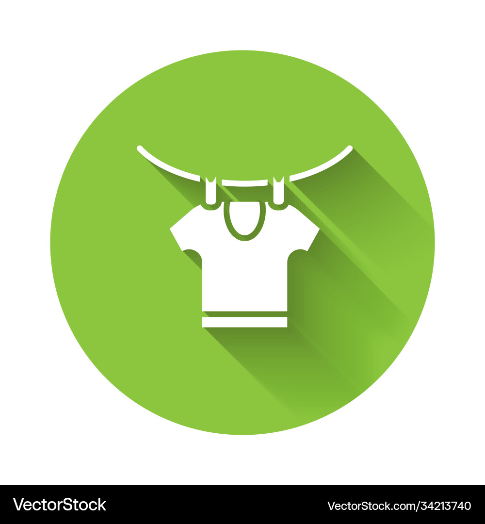 White drying clothes icon isolated with long Vector Image