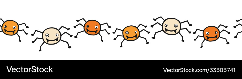 Spiders seamless border repeating Royalty Free Vector Image