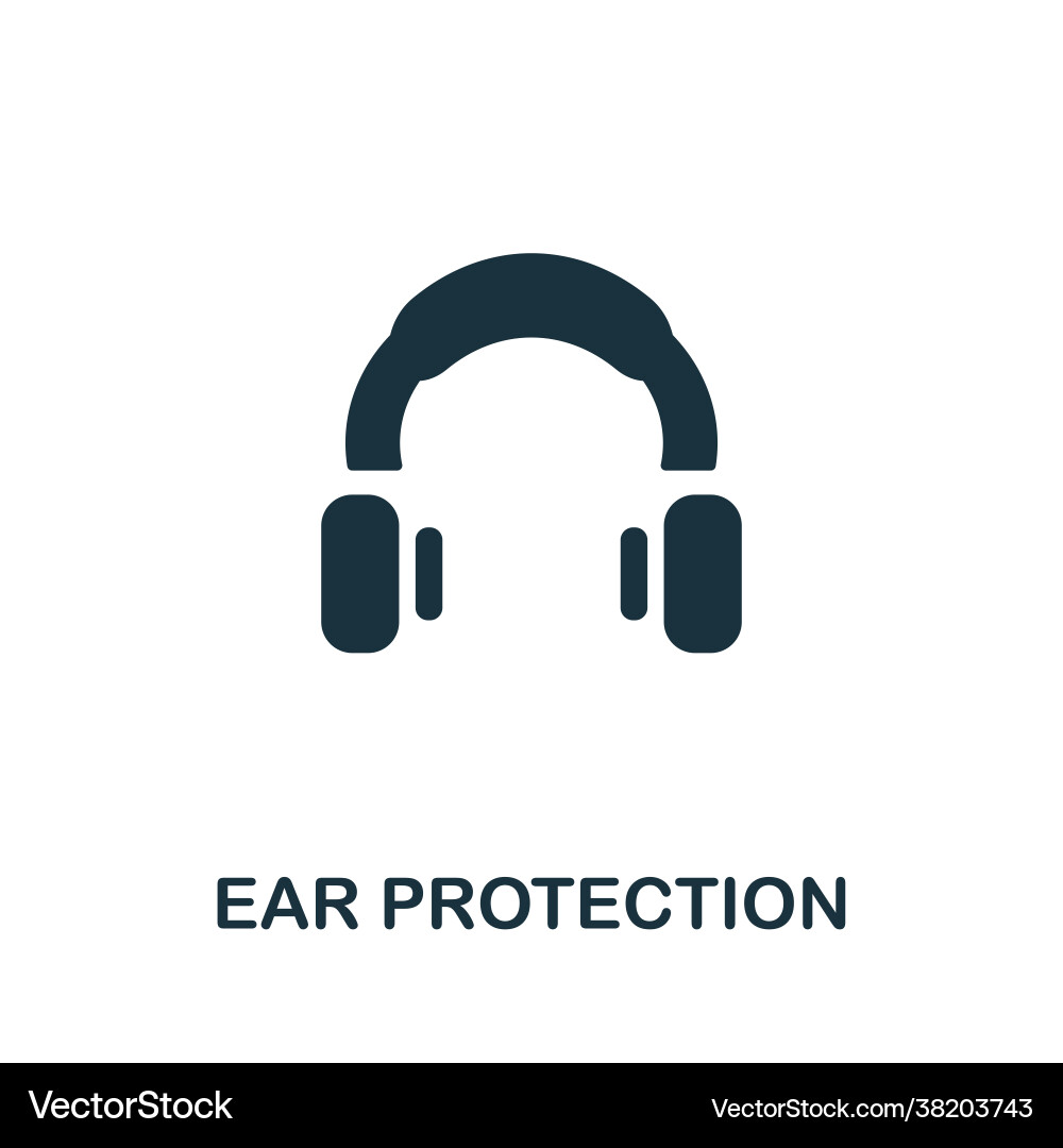 Ear protection icon monochrome simple element Vector Image
