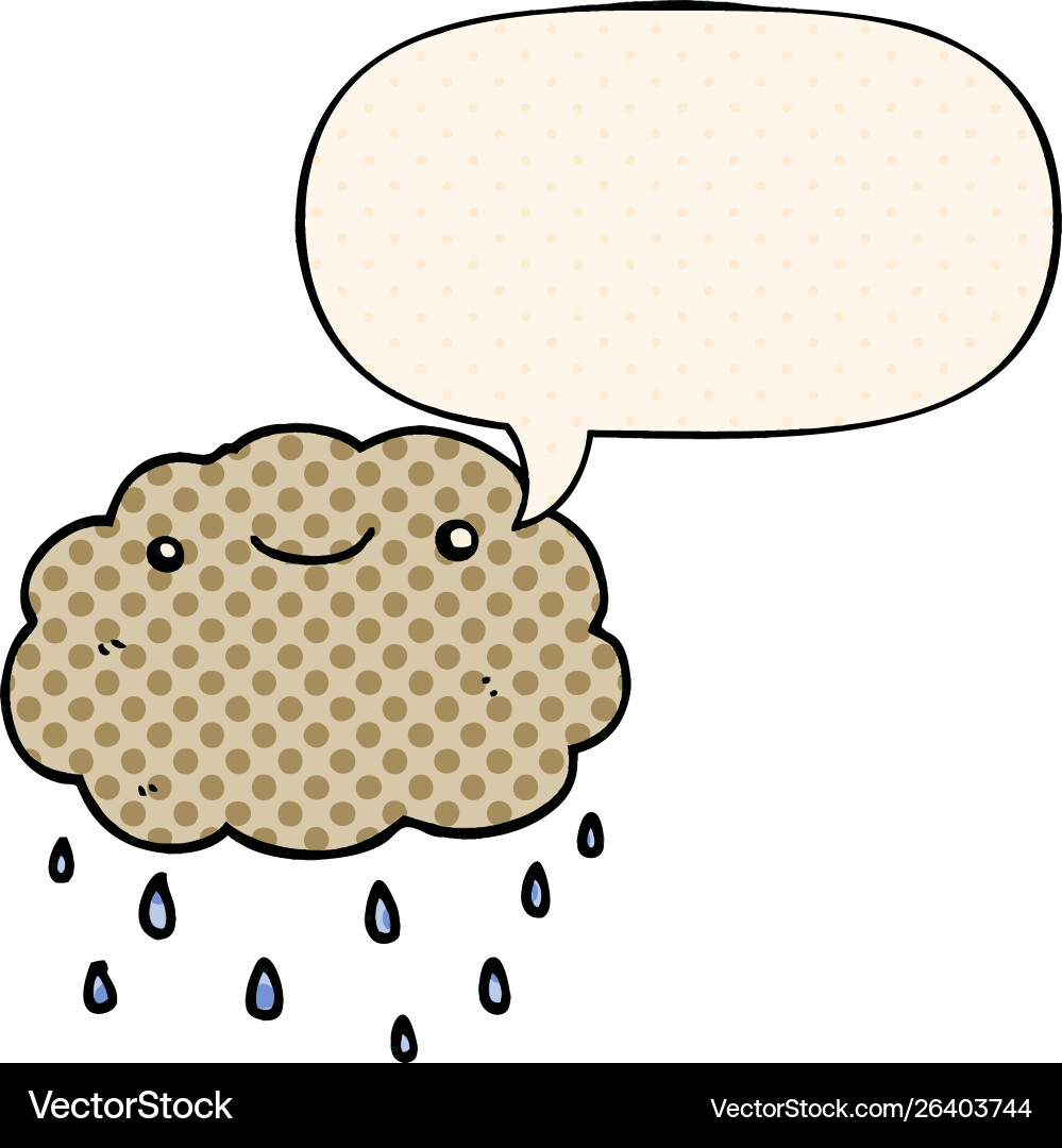 Cartoon cloud and speech bubble in comic book Vector Image