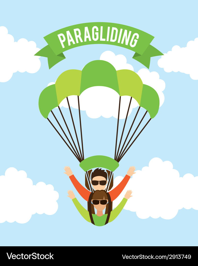 Paragliding Royalty Free Vector Image - VectorStock