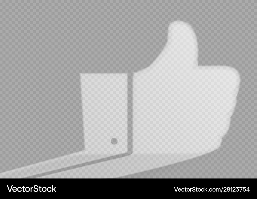 Shadow and light in form recommendation thumbs up Vector Image