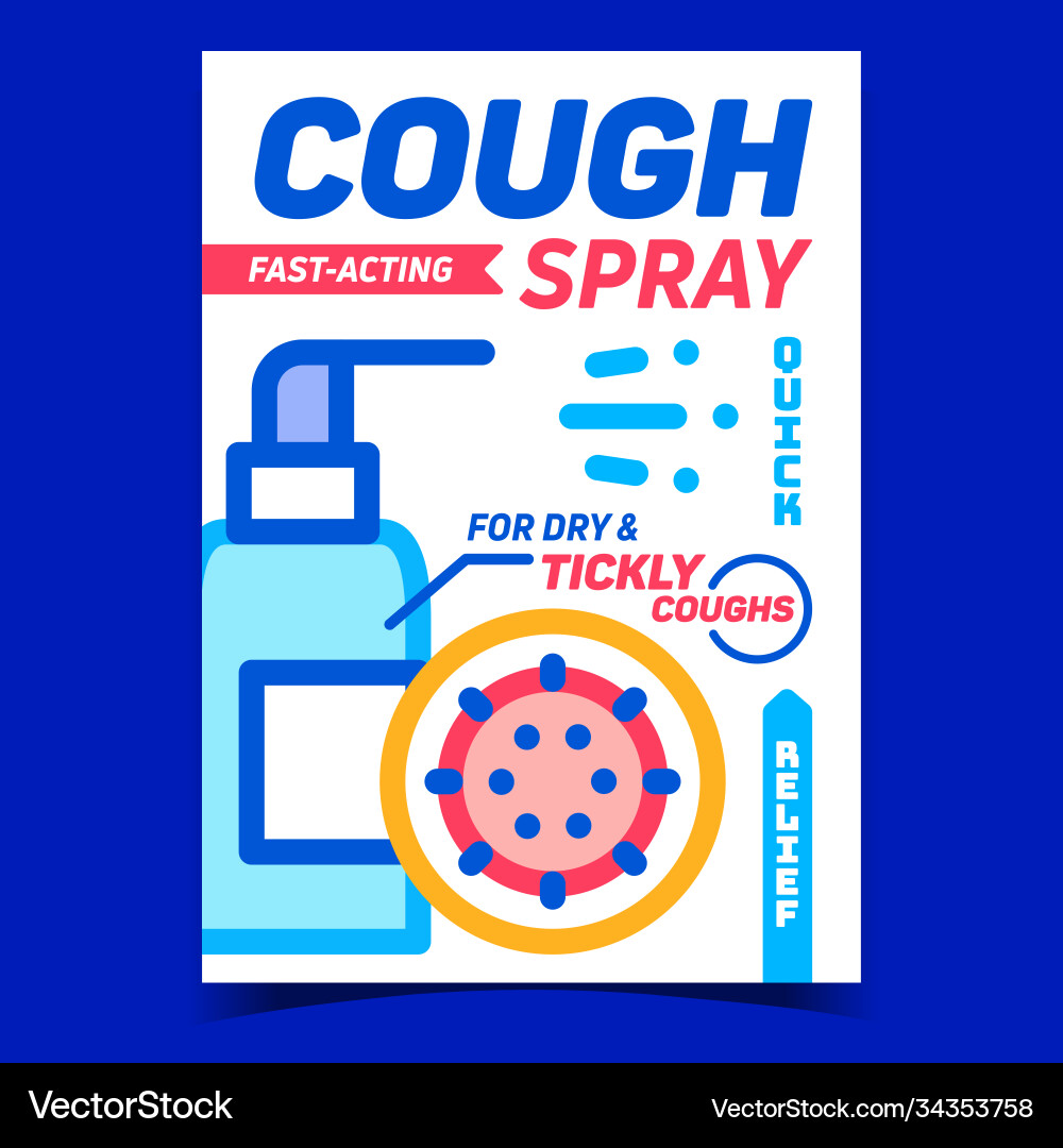 Cough spray creative promotional banner Royalty Free Vector