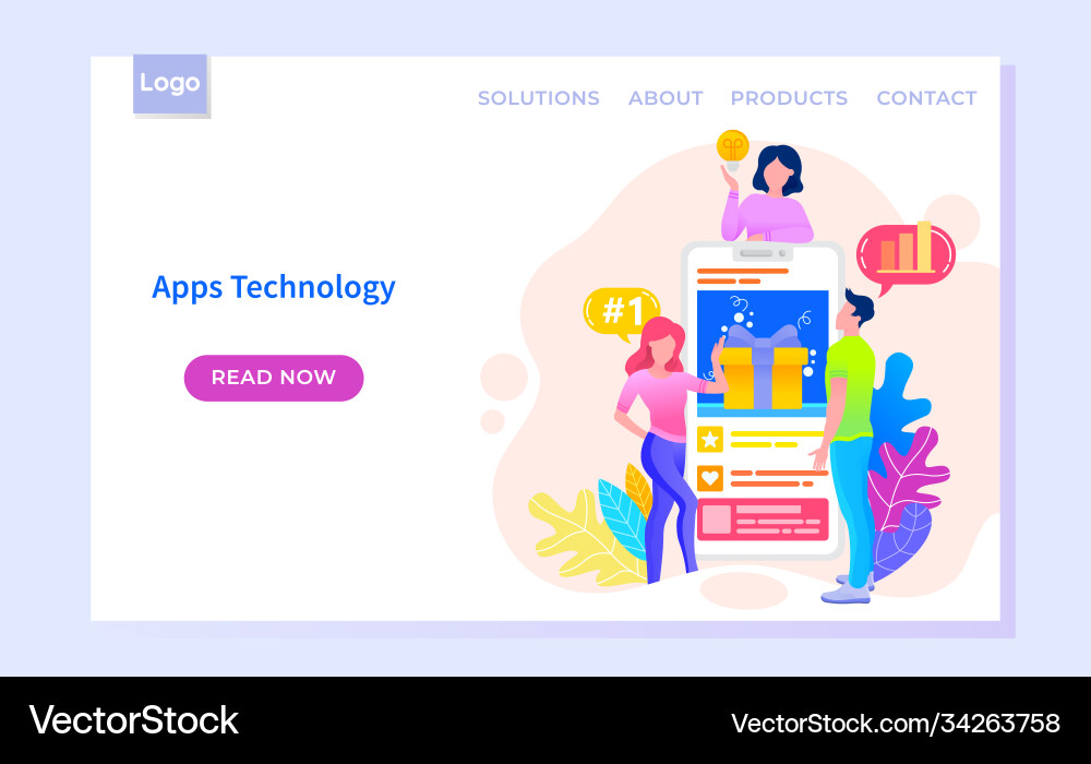 People communication with phone app tech Vector Image
