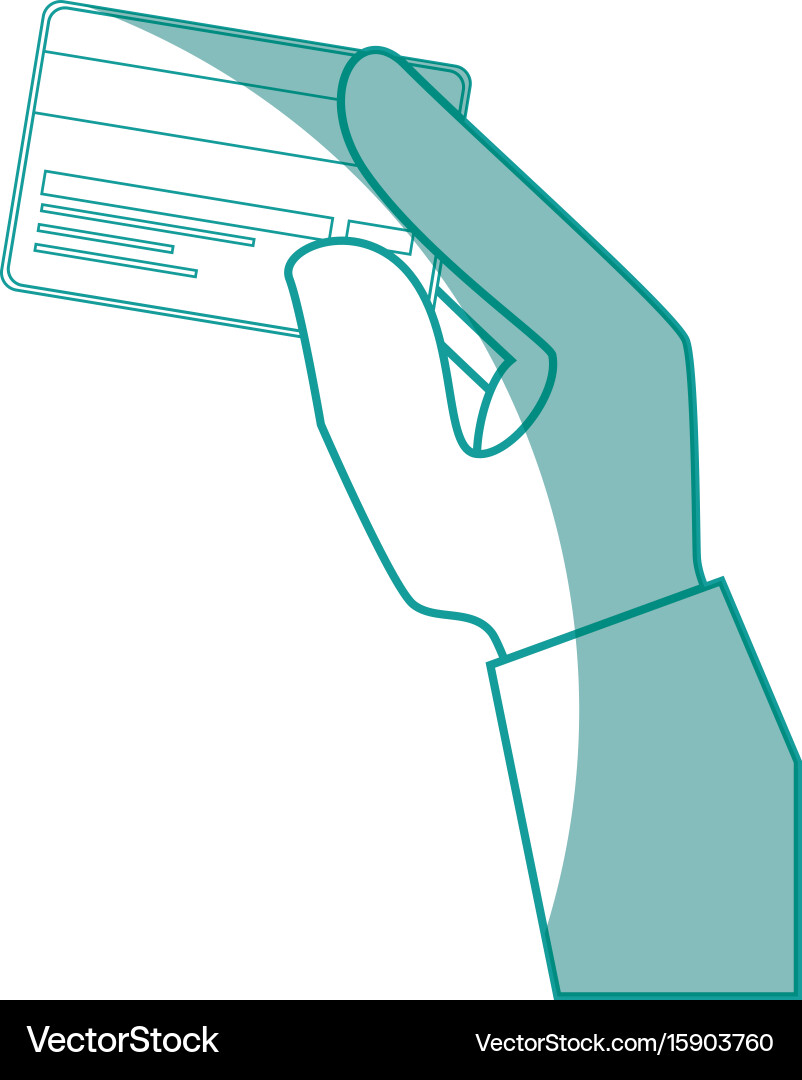 Isolated hand credit card Royalty Free Vector Image