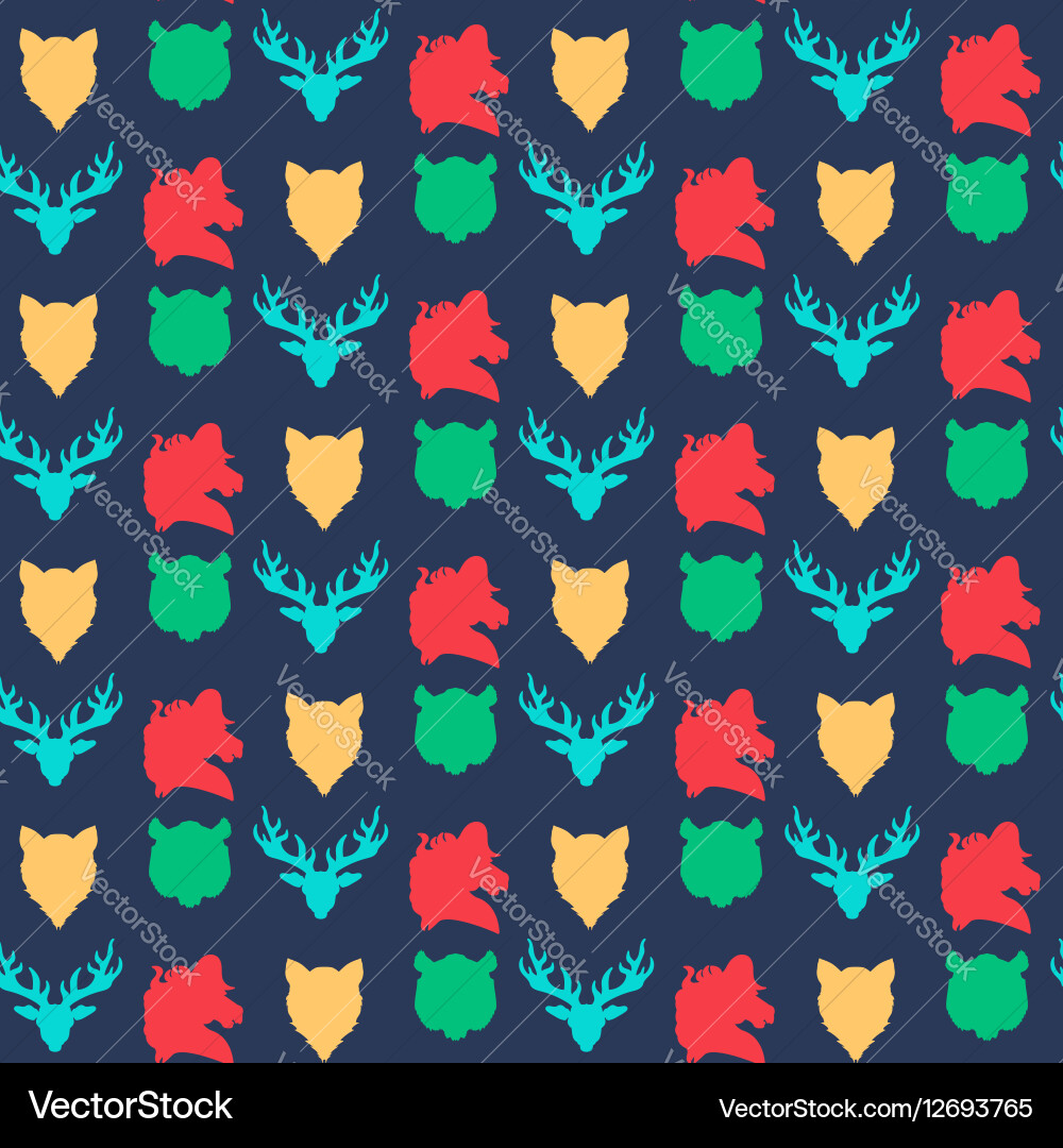 Wildlife seamless pattern Royalty Free Vector Image
