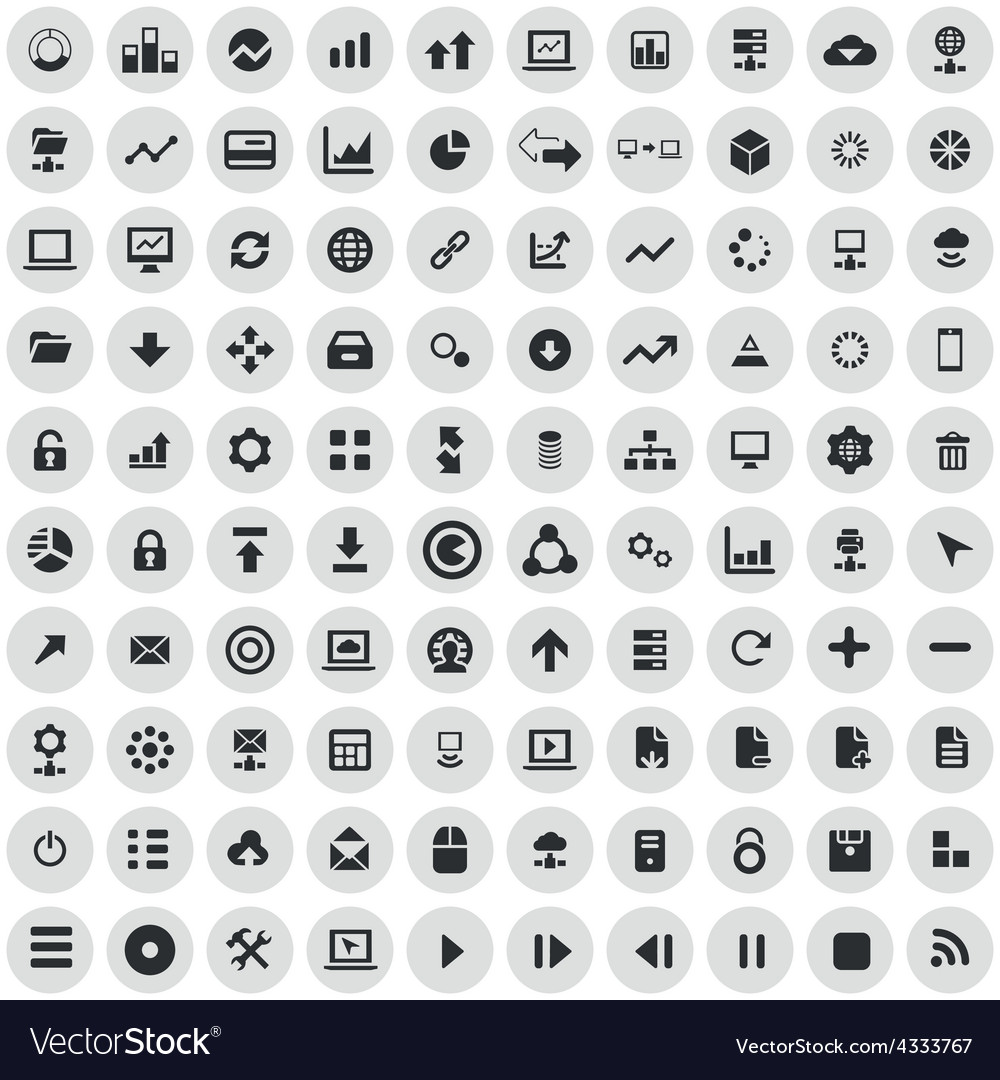 100 big data database icons Royalty Free Vector Image