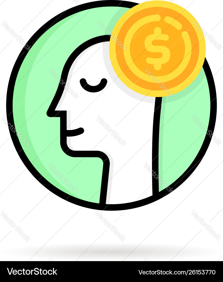 Linear rich man like round logo Royalty Free Vector Image