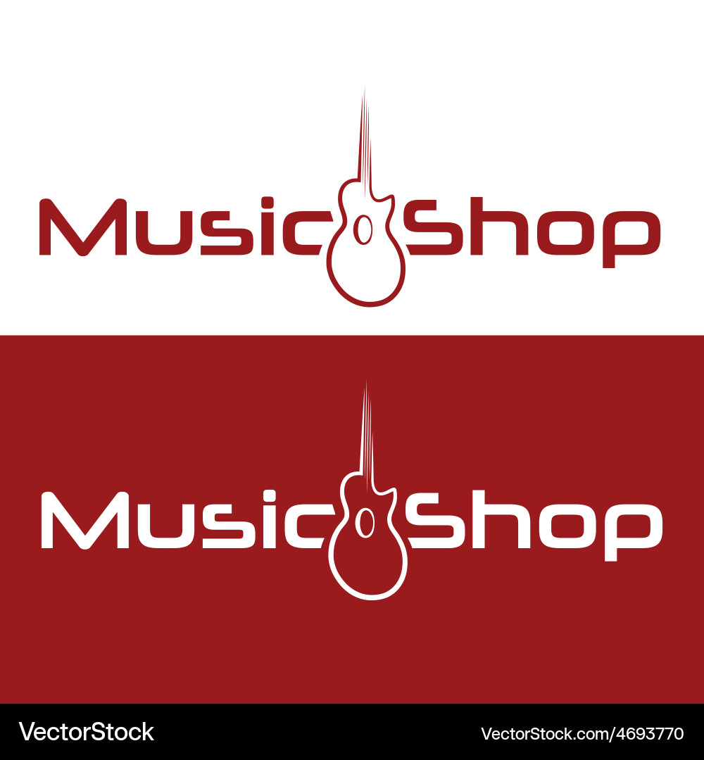 Music shop design template Royalty Free Vector Image