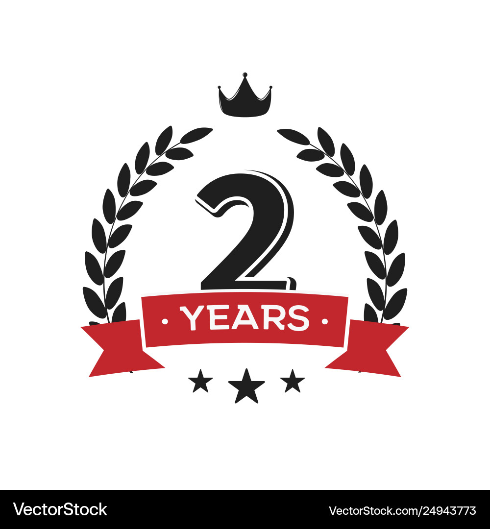 2 nd birthday vintage logo template second year Vector Image