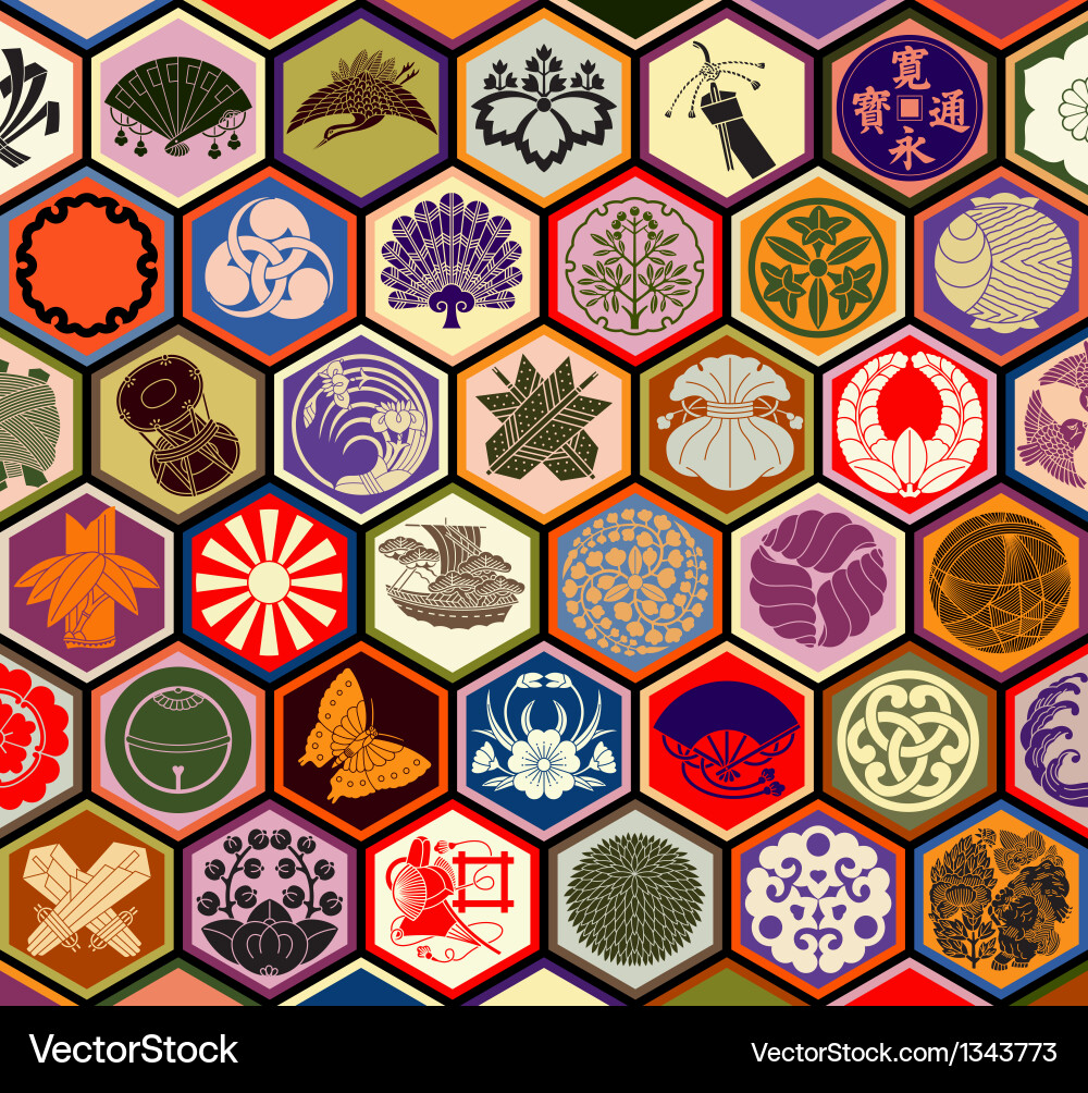 Japanese family crests Royalty Free Vector Image