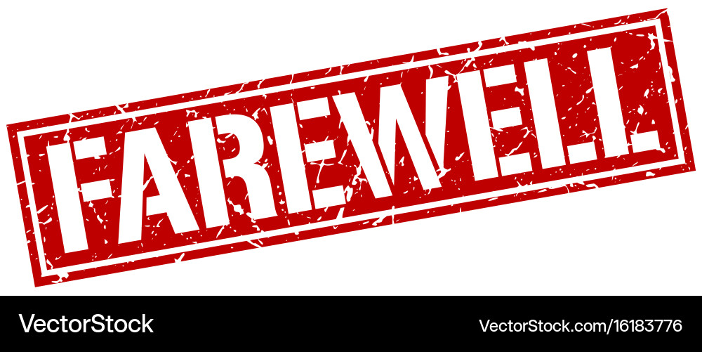 Farewell square grunge stamp Royalty Free Vector Image