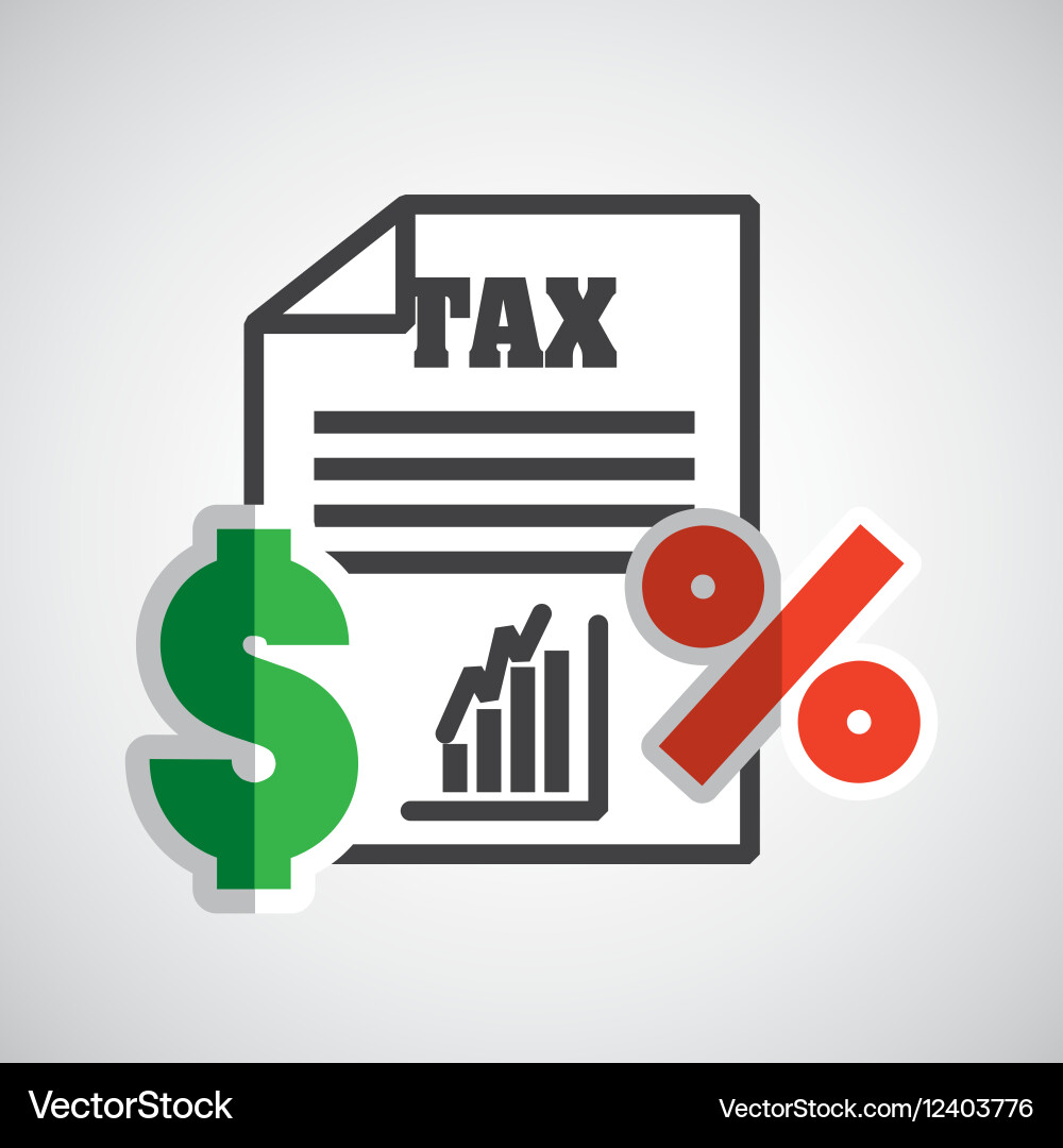 Tax time flat line icons Royalty Free Vector Image