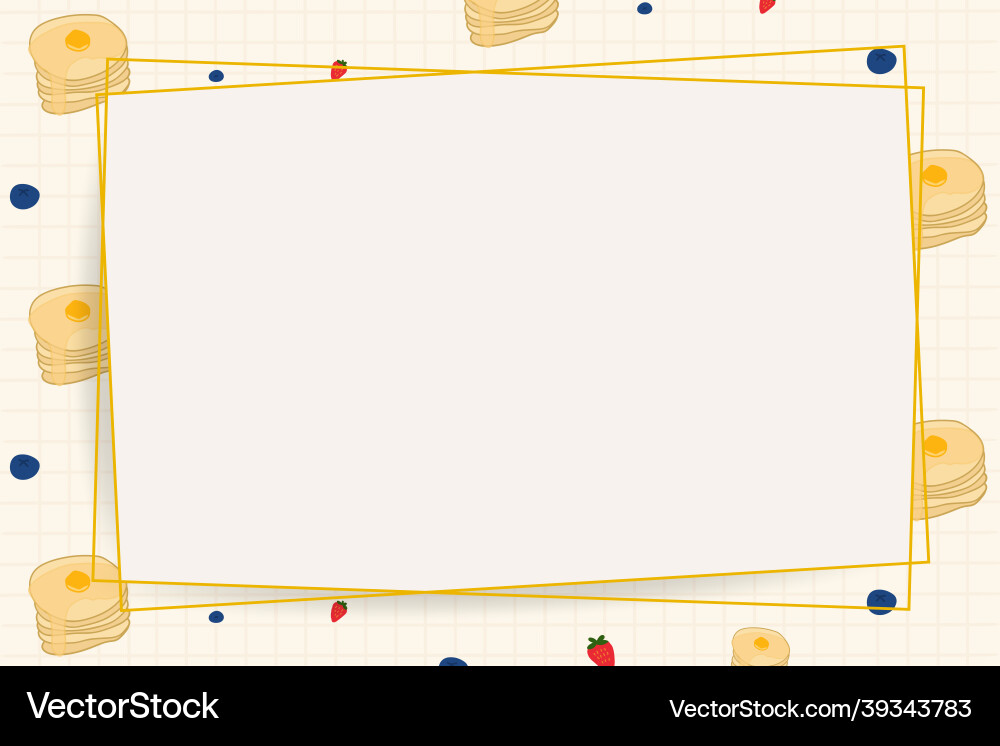 Paper frame on food pattern background Royalty Free Vector