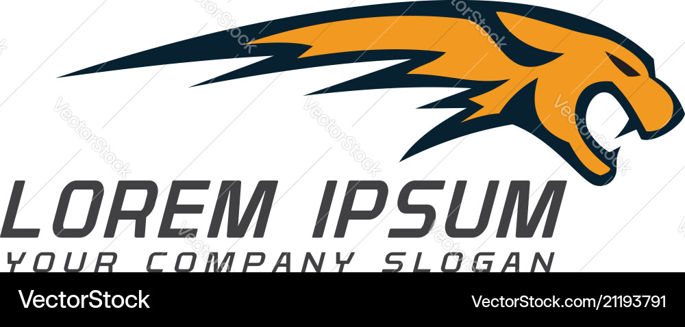 Tiger roar logo fast design concept template Vector Image