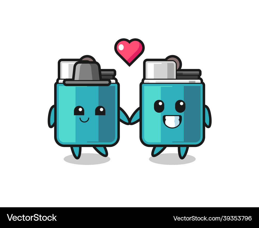 Lighter cartoon character couple with fall Vector Image